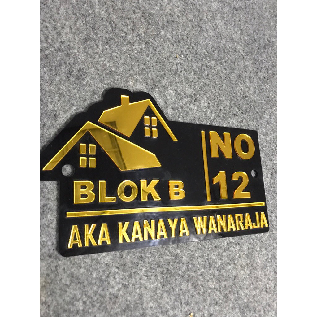 Jual Custom plat rumah nomor rumah 3d akrilik timbul full address ...