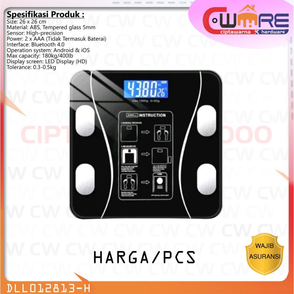 Jual Timbangan Digital Berat Badan Wireless Bluetooth Body Fat Smart ...