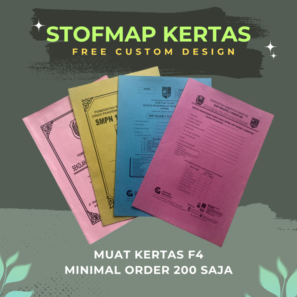Jual Custom Map Kertas Manila Stofmap F4 Murah Untuk Formulir ...