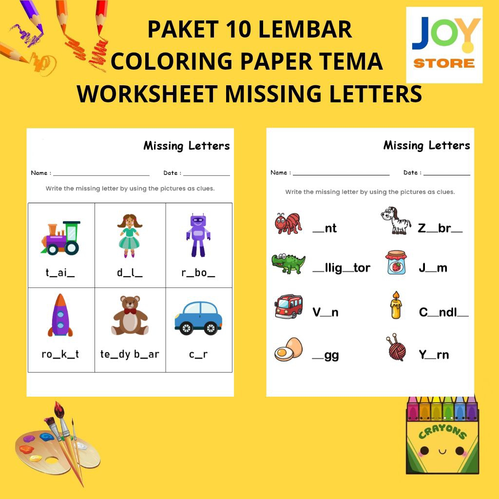 Jual PAKET 10 Lembar Kertas Gambar Worksheet / Lembar Kerja TK dan Anak ...