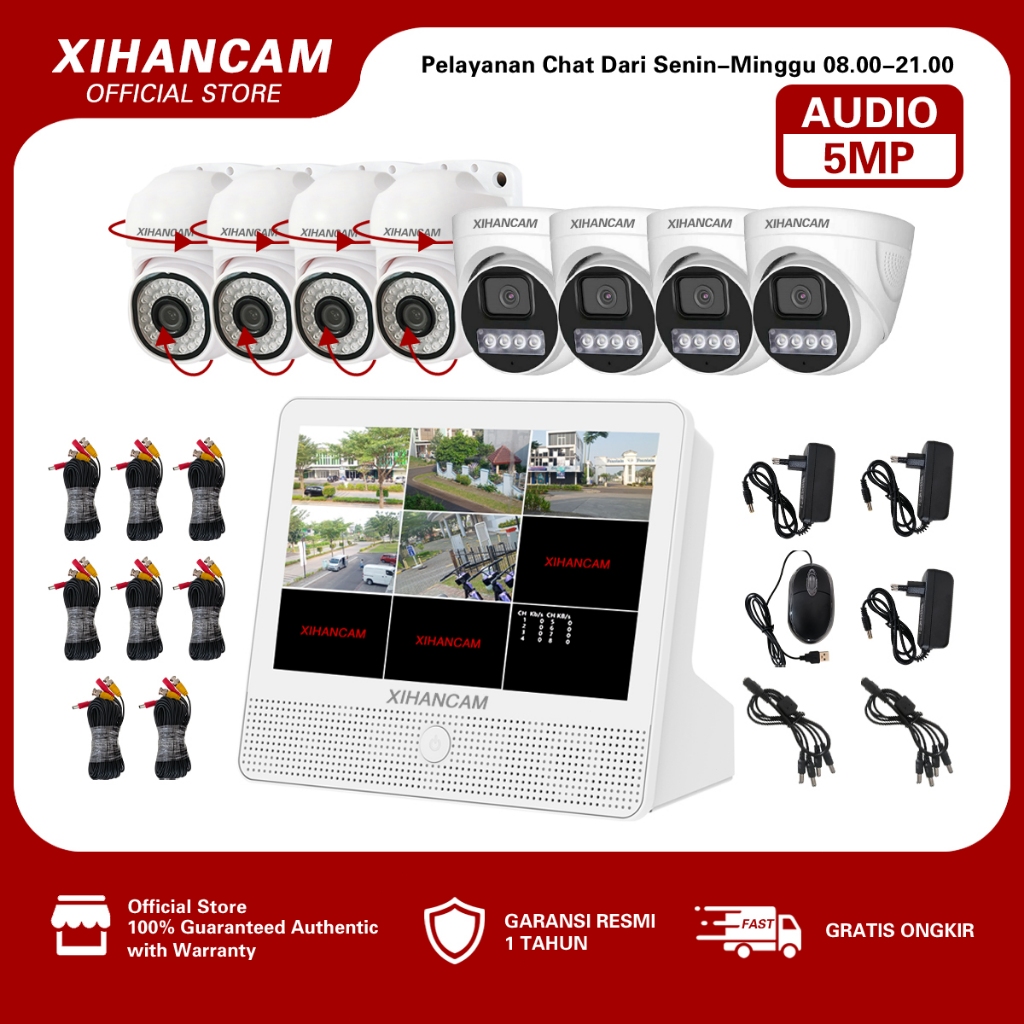 Jual XIHANCAM Paket DVR CCTV 8 Channel 5MP Kit Kamera CCTV Analog ...