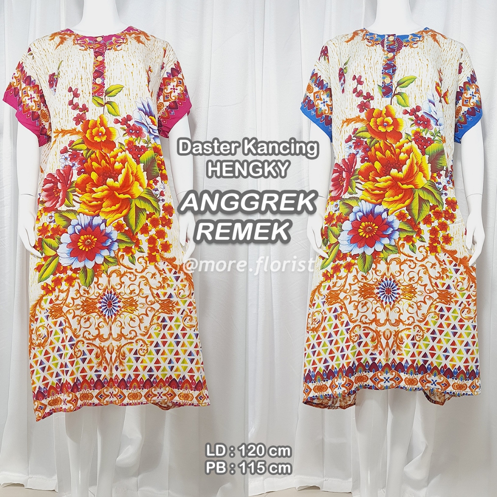 Jual Daster Kancing Hengky Motif ANGGREK REMEK / Baju Wanita | Shopee ...