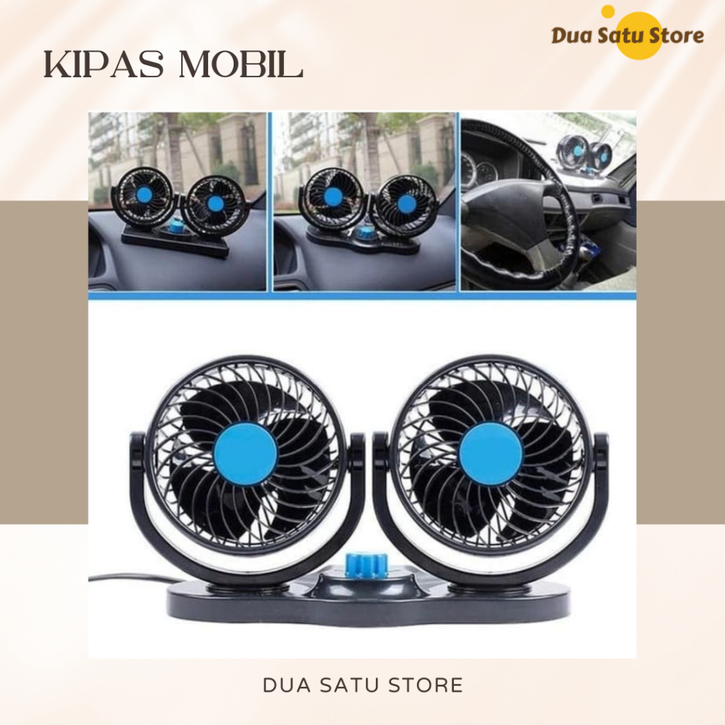 Jual Kipas Angin Mobil Double Headed Fan 12 Volt | Shopee Indonesia