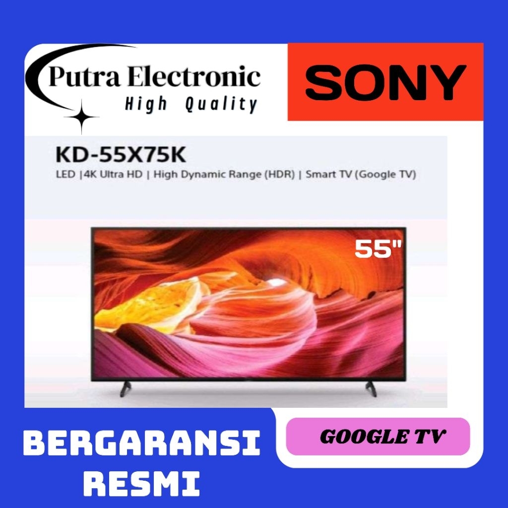 Jual SONY 4K GOOGLE TV 55X75K / KD-55X75K 55 inch | Shopee Indonesia