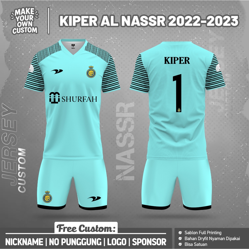 Jual JERSEY BOLA KIPER AL NASSR 2022-2023 PENDEK Free Design Custom ...