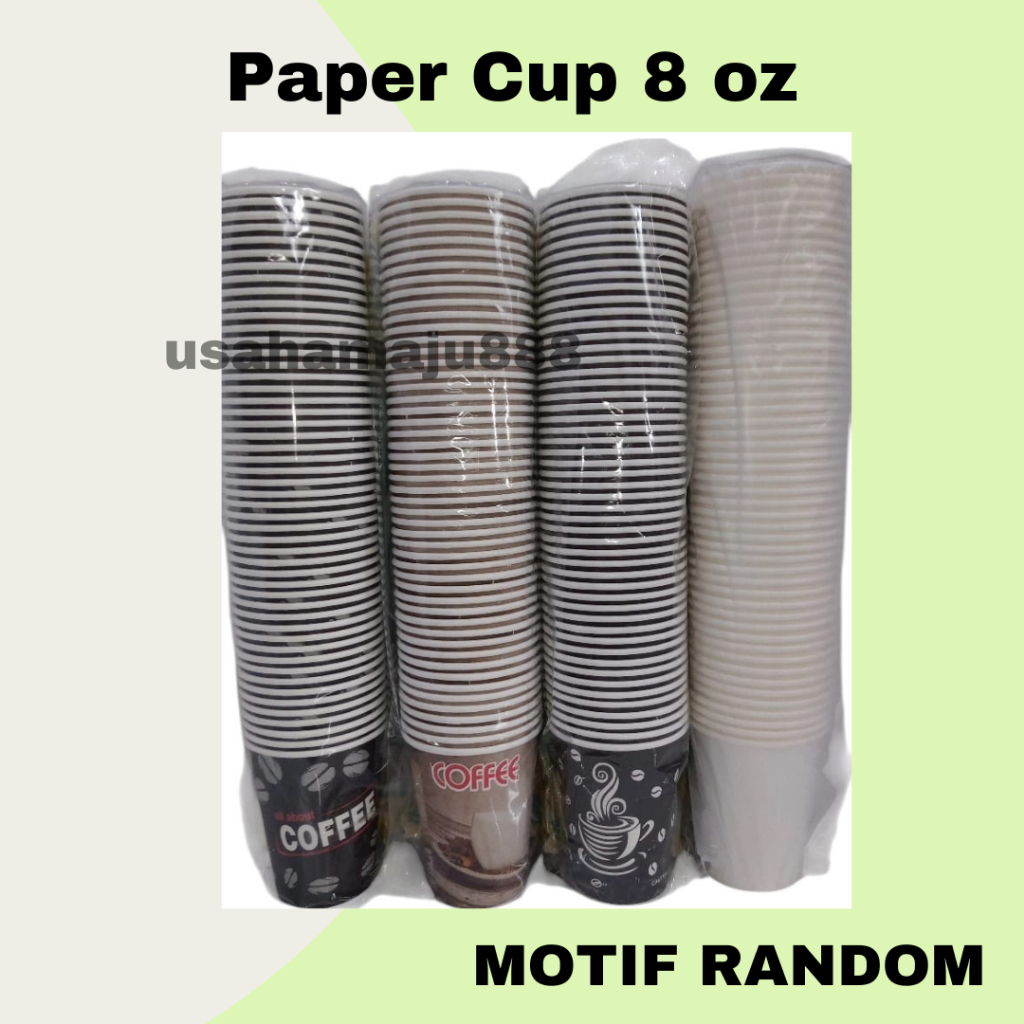 Jual Paper Cup 8oz Motif Polos / Cup Coffee 8 oz/ Gelas Kertas Kopi - 50pcs | Shopee Indonesia