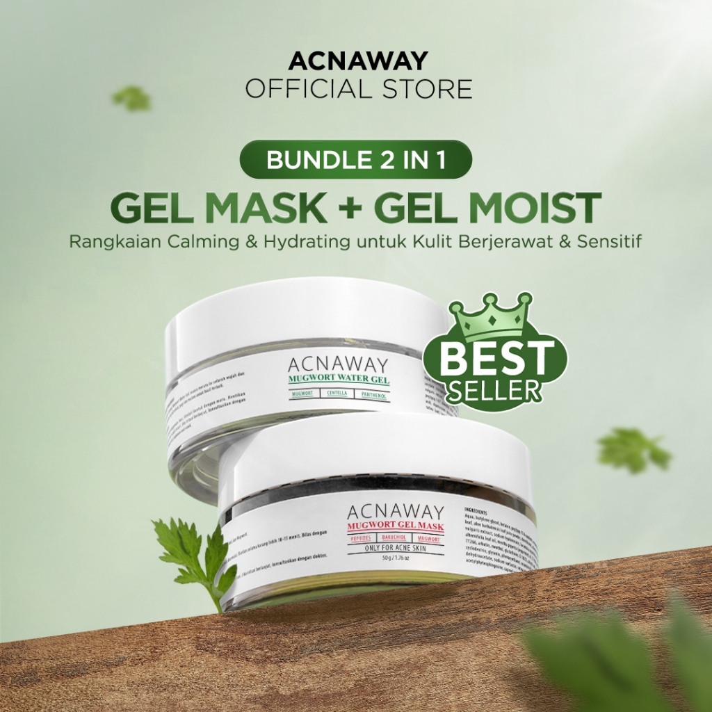 Jual ACNAWAY Bundle 2 in 1 Mugwort Gel Mask + Mugwort Water Gel ...
