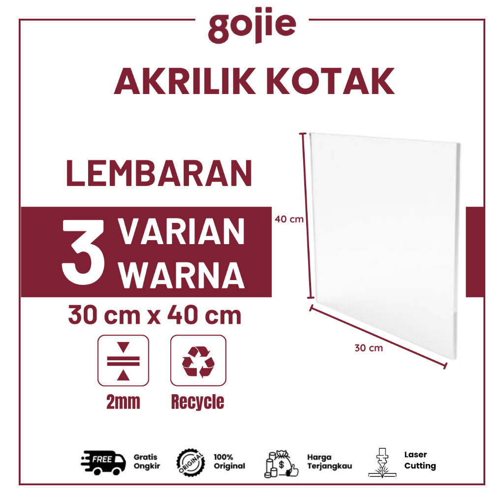 Jual AKRILIK LEMBARAN KOTAK 30 x 40 CM / AKRILIK LEMBARAN BENING TEBAL 2MM | Shopee Indonesia