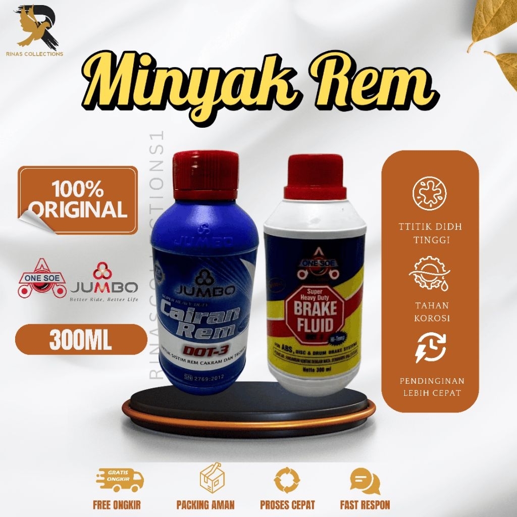 Jual Minyak Rem Oli Rem Brake Fluid 300ml (Warna Merah) Bisa Mobil dan ...