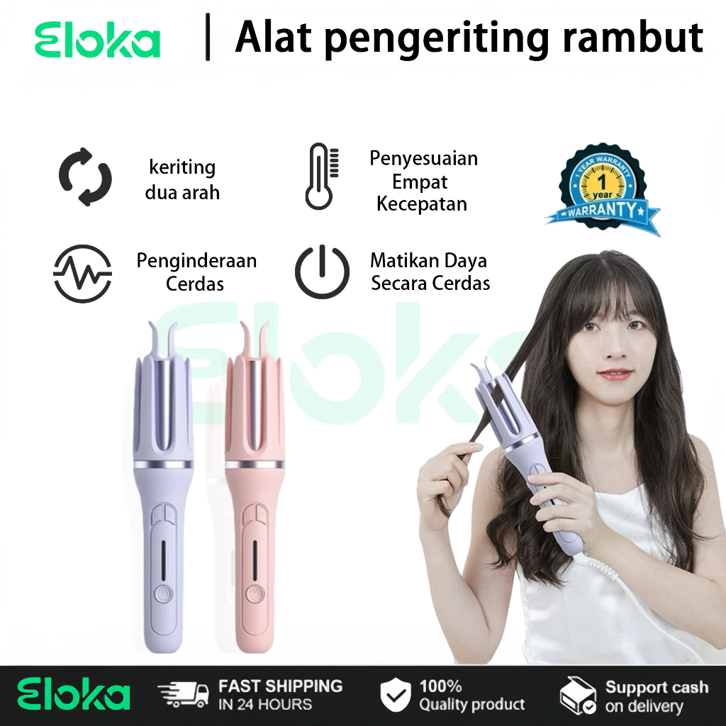 Jual Eloka INSSMART Catokan Rambut Curly Catokan Curly Otomatis 32MM Ceramics Curly Rambut Catok ...