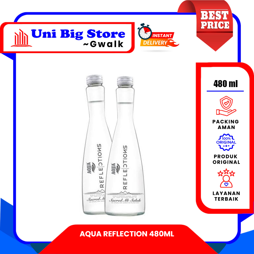 Jual AQUA REFLECTION AIR MINERAL BOTOL KACA - 380 ml | Shopee Indonesia