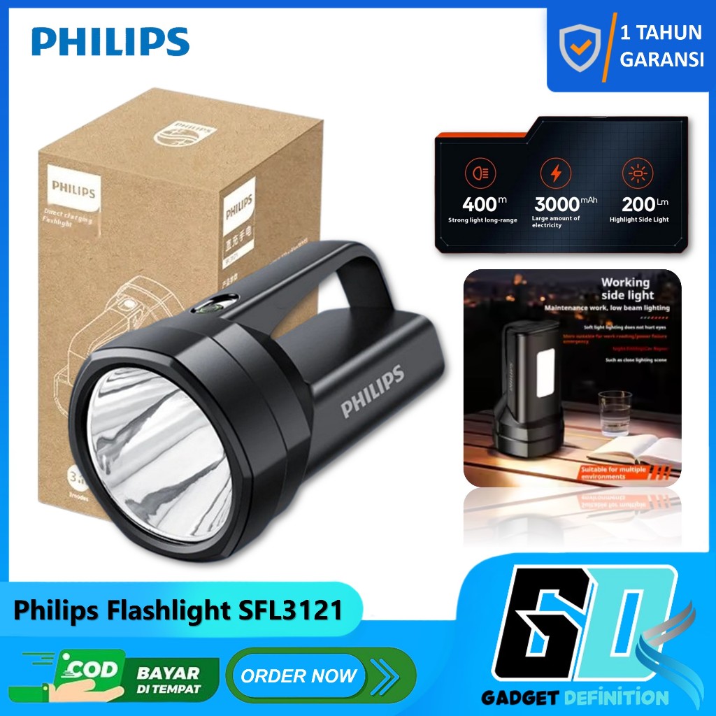 Jual Philips Lampu Senter LED Multifungsi SFL3121 Senter Gunung Senter ...