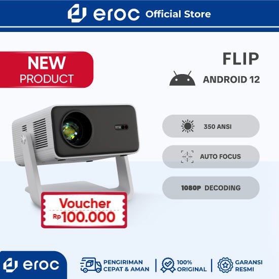 Jual EROC Smart Projector LCD 350 ANSI Full HD Gimbal Agile Projection ...