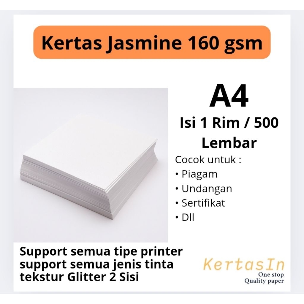 Jual Kertas Jasmine Fancy Paper 160gsm A4 Isi 1 Rim / 500 Lembar ...
