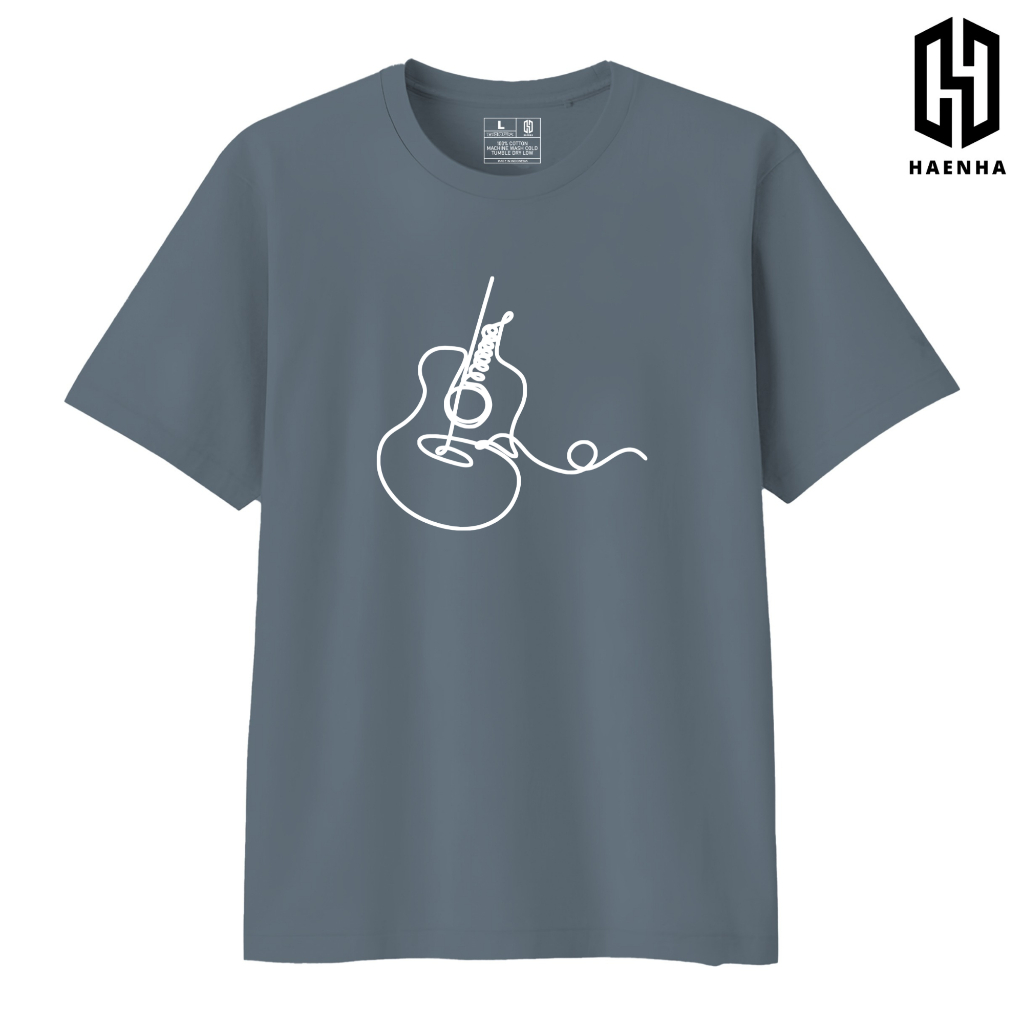 Jual HAENHA Baju Guitar Outline Kaos Distro - T shirt Sablon Unisex ...