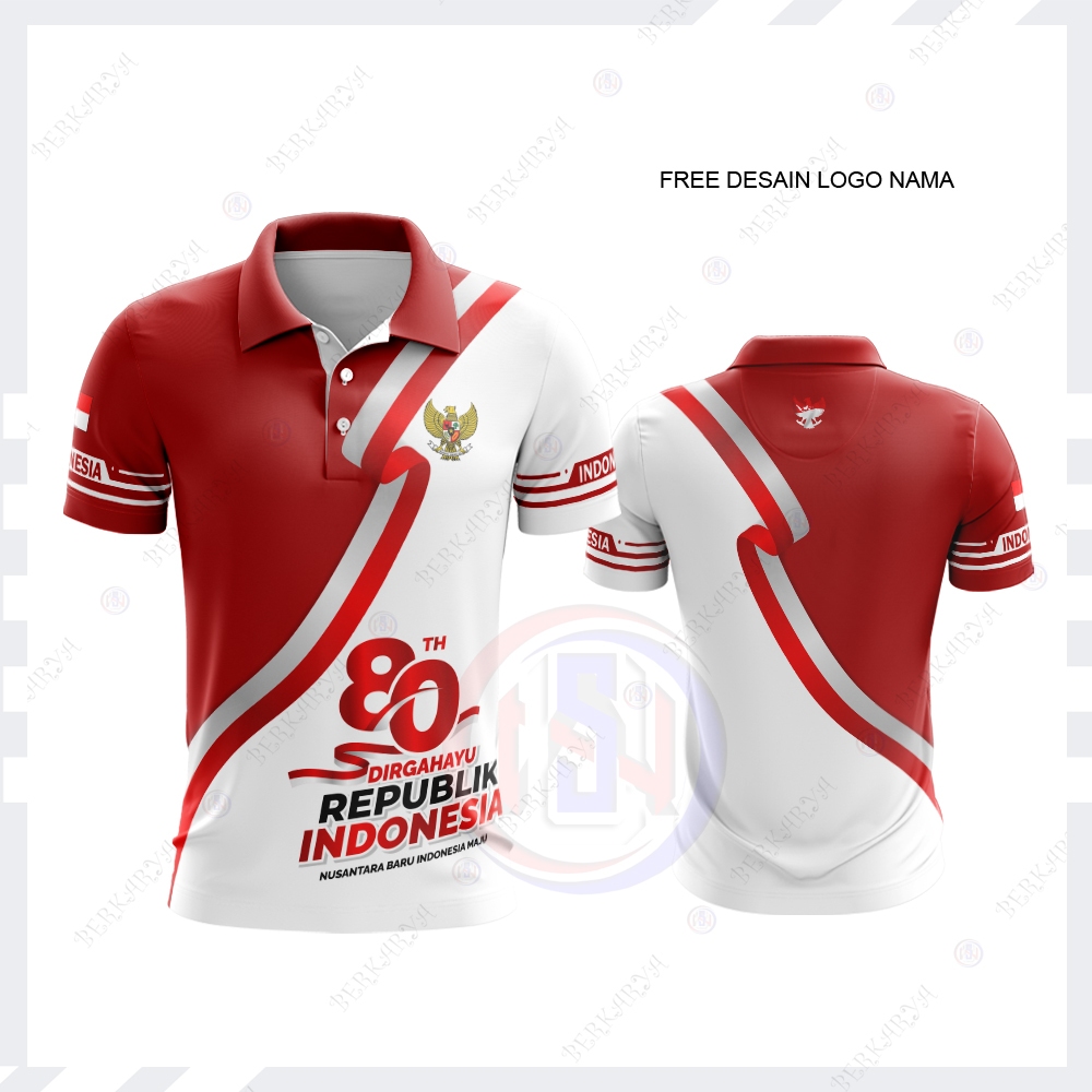 Jual Kaos Polo Longsleeve Jersey 17 Agustus 2025 Dirgahayu HUT RI 80 Baju 17 Agustus Printing ...