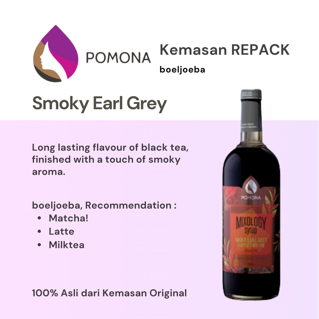 Jual Pomona - Smoky Earl Grey Syrup Repack [30, 50, 100] g / Mix with ...