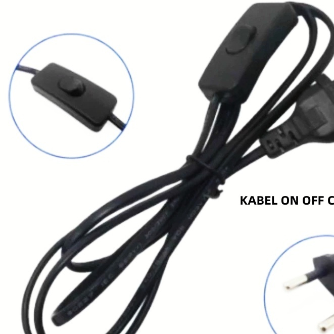 Jual KABEL POWER LISTRIK 220 V AC STEKER BUNTUNG + SWITCH SAKLAR ON OF ...
