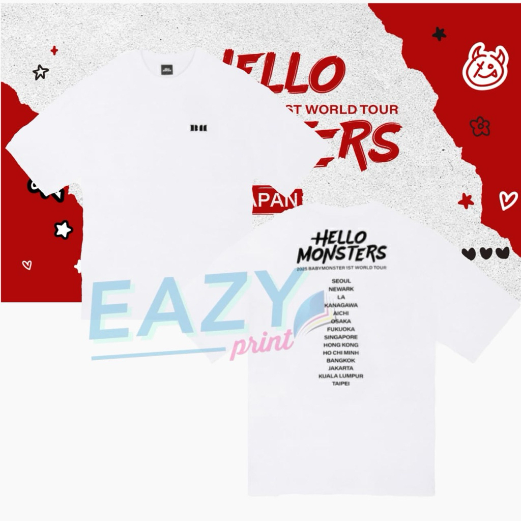 Jual TSHIRT BM BABY MONSTER 1ST WORLD TOUR 2025 BAJU KAOS BABYMONSTER ...