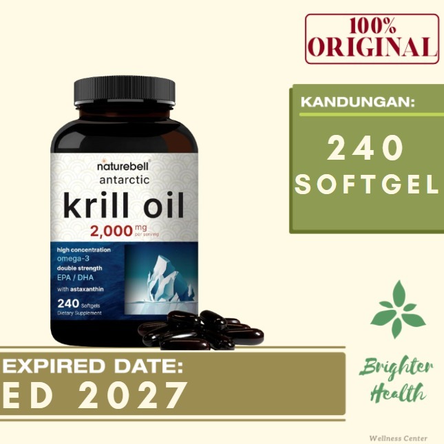 Jual Naturebell Antarctic Krill Oil 2000mg - 240 Softgels Non GMO ...