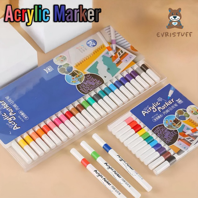 Jual Acrylic Marker / Spidol Warna Sekolah untuk Menggambar DIY ...