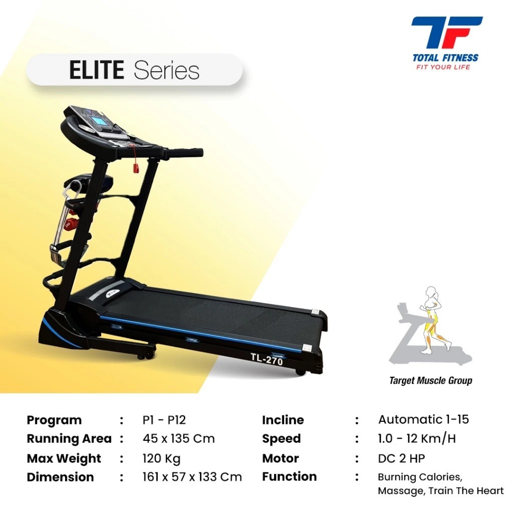 Jual Treadmill Electric Automatic Incline TL-270 | Shopee Indonesia