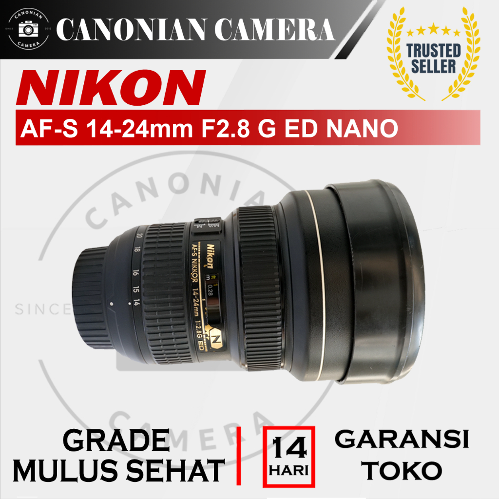 Jual Lensa Nikon AF-S 14-24mm F2.8 G ED NANO Mulus Sehat Murah | Shopee Indonesia