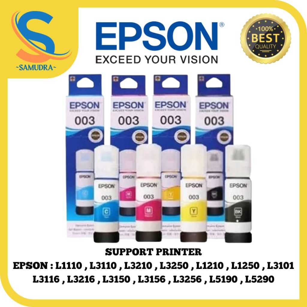 Jual 1 SET TINTA EPSON 003 ORIGINAL PRINTER L3210 / L3110 / L3250 ...