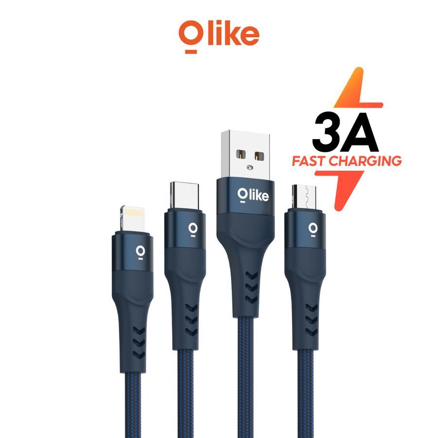Jual OLIKE Kabel Data LED D101 Micro/Type-C/Lightning RGB Data Cable ...