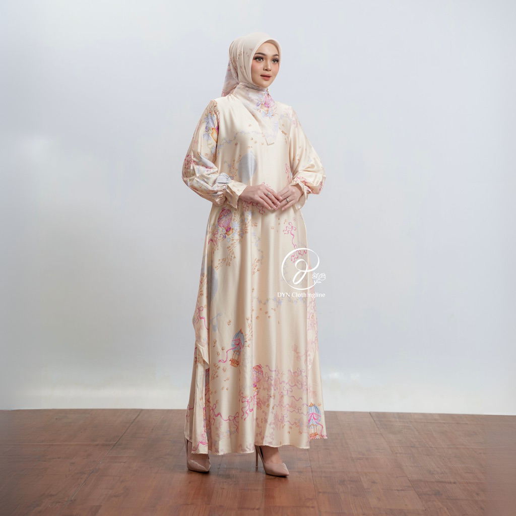 Jual DYN | MARIPOSA DRESS | DRESS SILK PREMIUM | GAMIS MUSLIM MOTIF ...