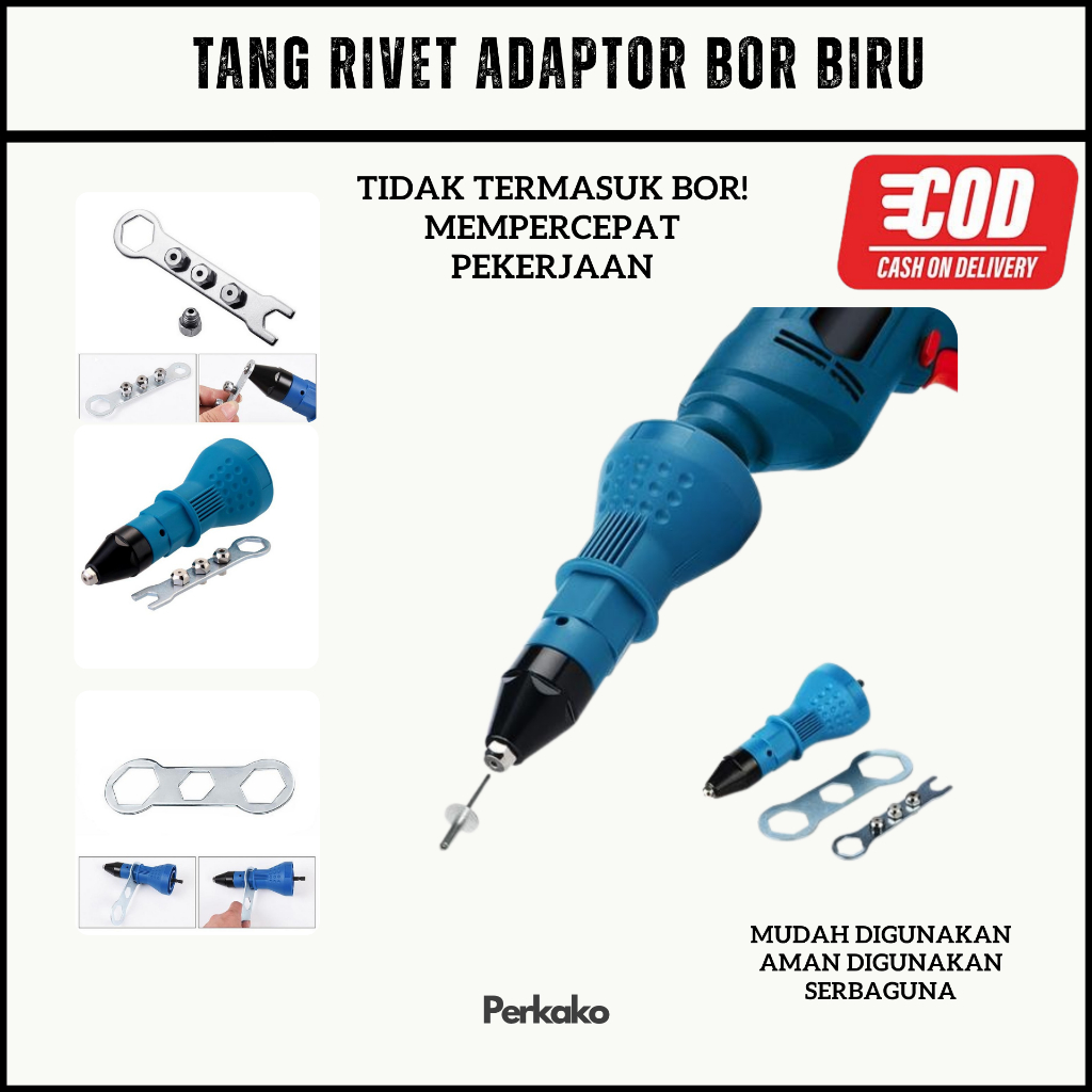 Jual Tang Rivet Listrik Adapter Bor Konverter Gun Anti Macet Alat ...