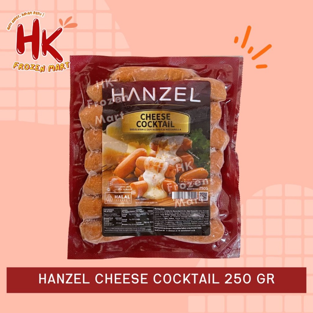 Jual Hanzel Cheese Cocktail 250gr | Sosis Ayam Sapi isi keju mozzarella ...