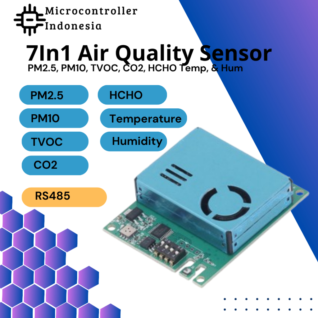Jual 7IN1 modul Sensor kualitas udara dalam ruangan RS485 atau UART ...