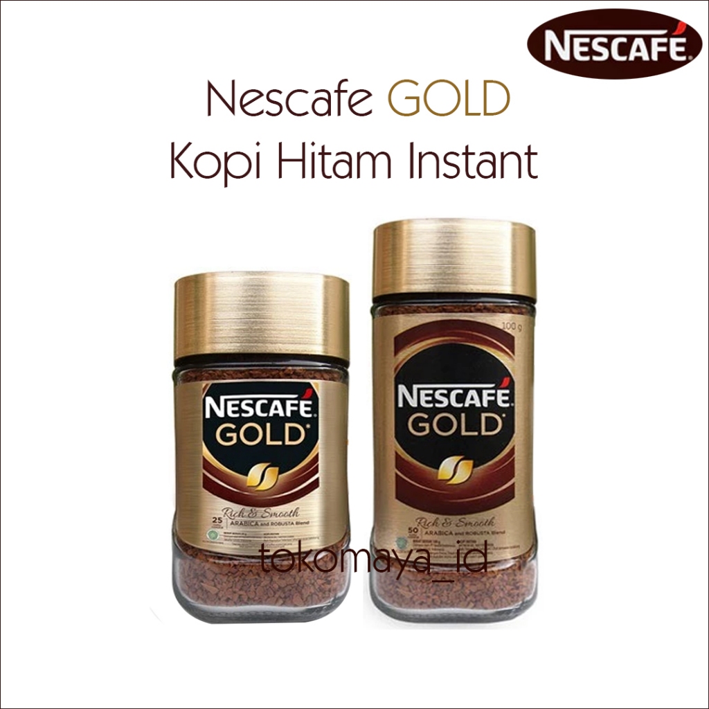Jual NESCAFE GOLD Kopi Hitam Instan Kemasan Jar 50/100 Gram | Shopee ...