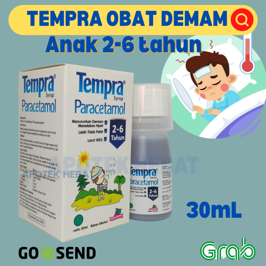 Jual Tempra Anak Sirup Anak 30 ml Obat Demam Anak Rasa Anggur Obat ...