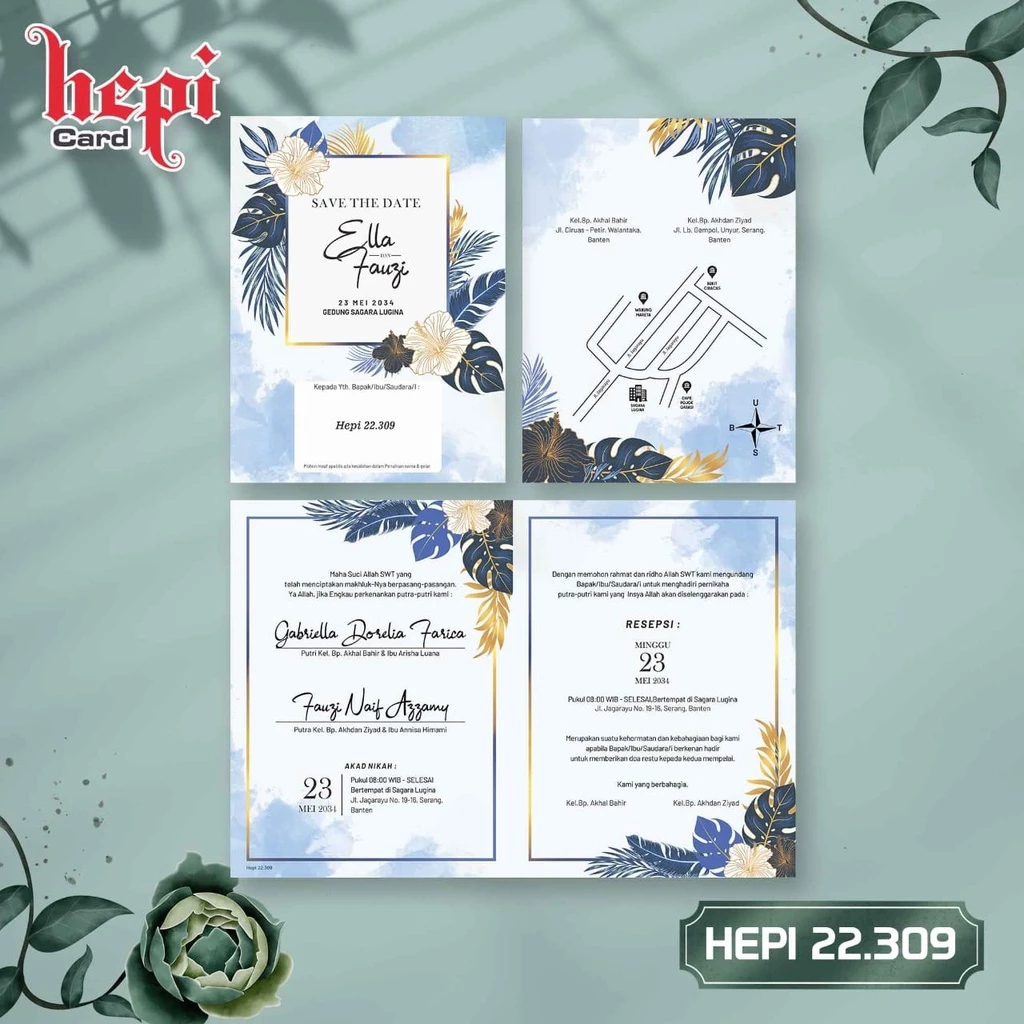 Jual CETAK UNDANGAN PERNIKAHAN HEPI 309/KERTAS BC 150 GSM | Shopee ...