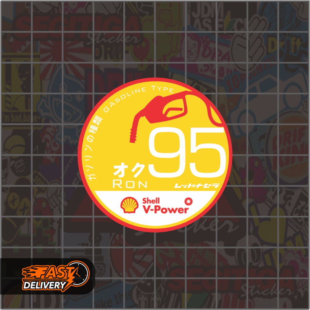 Jual Sticker JDM Shell RON 95 Ukuran 5 x 5 Cm | Shopee Indonesia