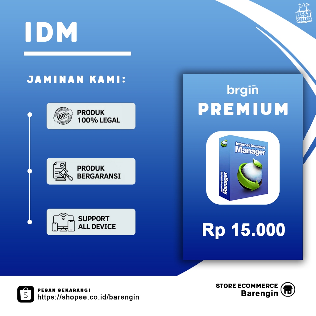 Jual Internet Download Manajer License Key 1 Tahun Bergaransi (IDM) | Shopee Indonesia
