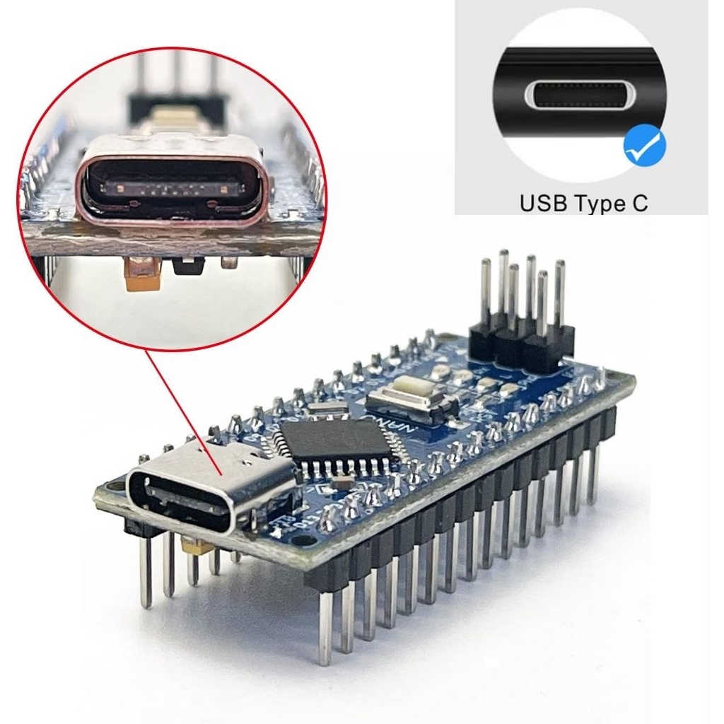 Jual Arduino Nano V3 ATMEGA328P CH340G USB Type-C Port Soldered ...