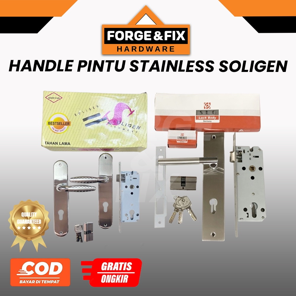 Jual SOLIGEN SLG Handle Gagang Kunci Pintu Besar Stainless SUS304 Kotak ...