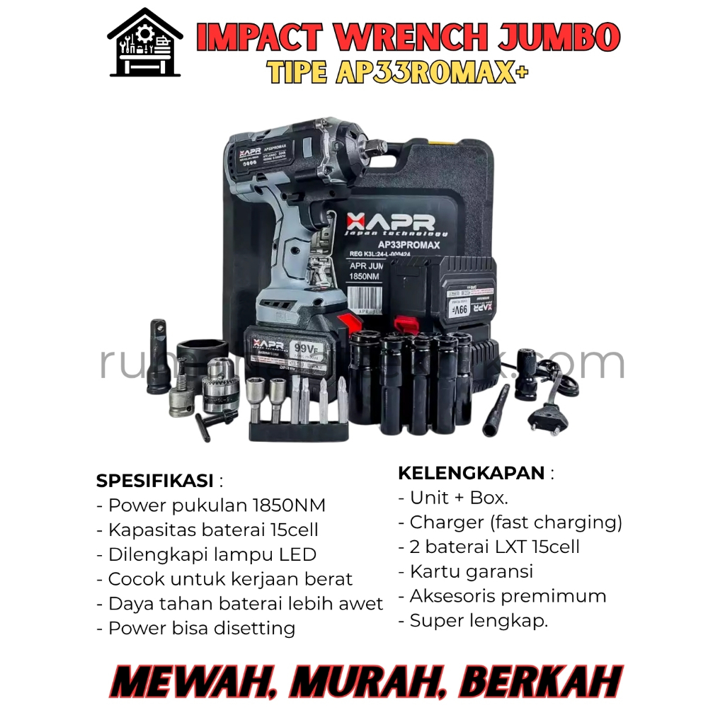 Jual PROMO APR RAJA IMPACT WRENCH JUMBO AP33PROMAX+ 1850NM 1/2INCH ...