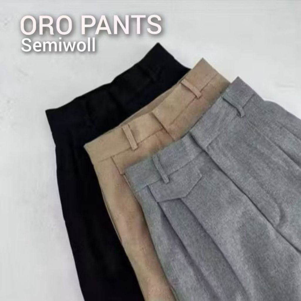 Jual Oro Pants Highwaist Loose Pants Trousers - Celana Anti Kusut ...