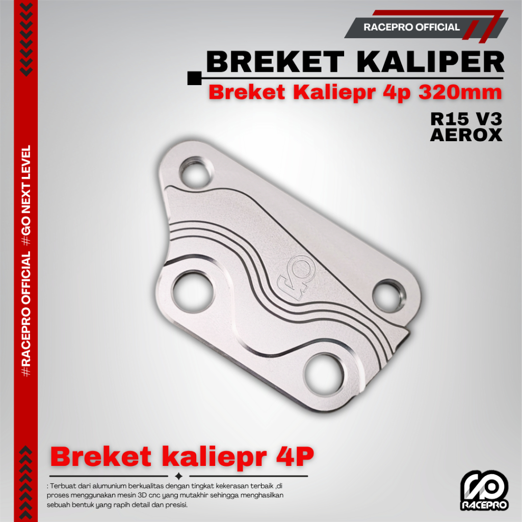 Jual BREKET CNC BREKET KALIPER 4P R15 V3 AEROX R15V3 R15V3 RACEPRO ...