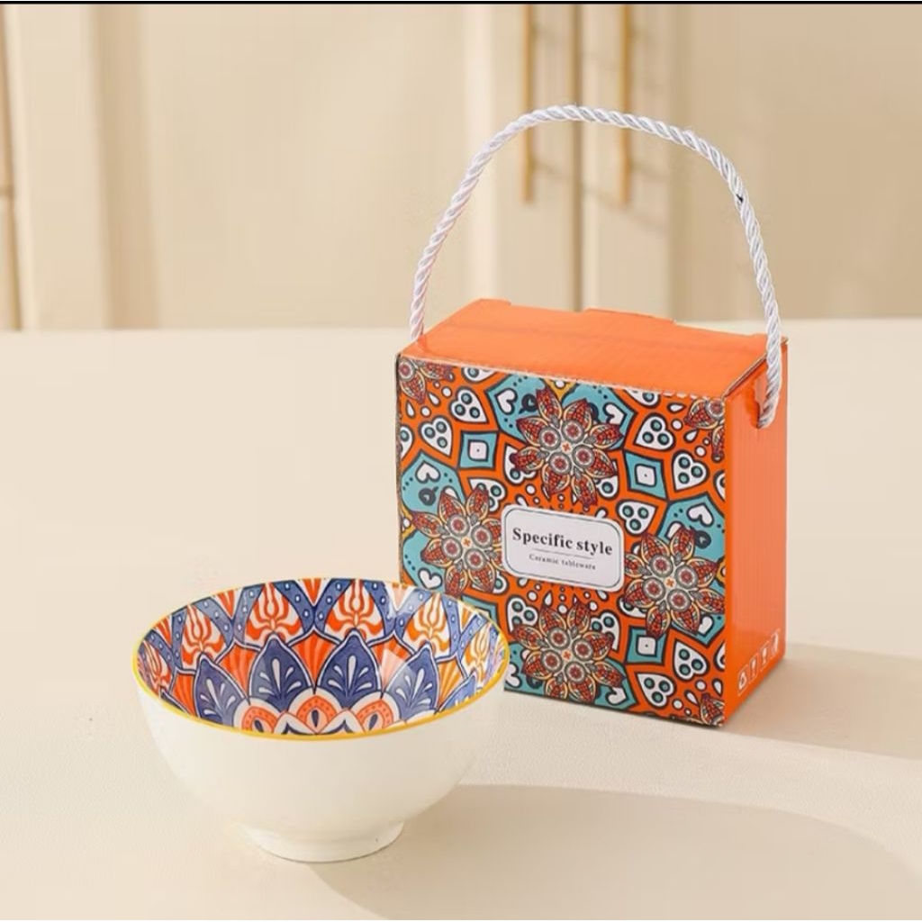 Jual Mangkok Sakura Isi 1 Dengan Box (Tidak Ada sumpit-Motif Random ...