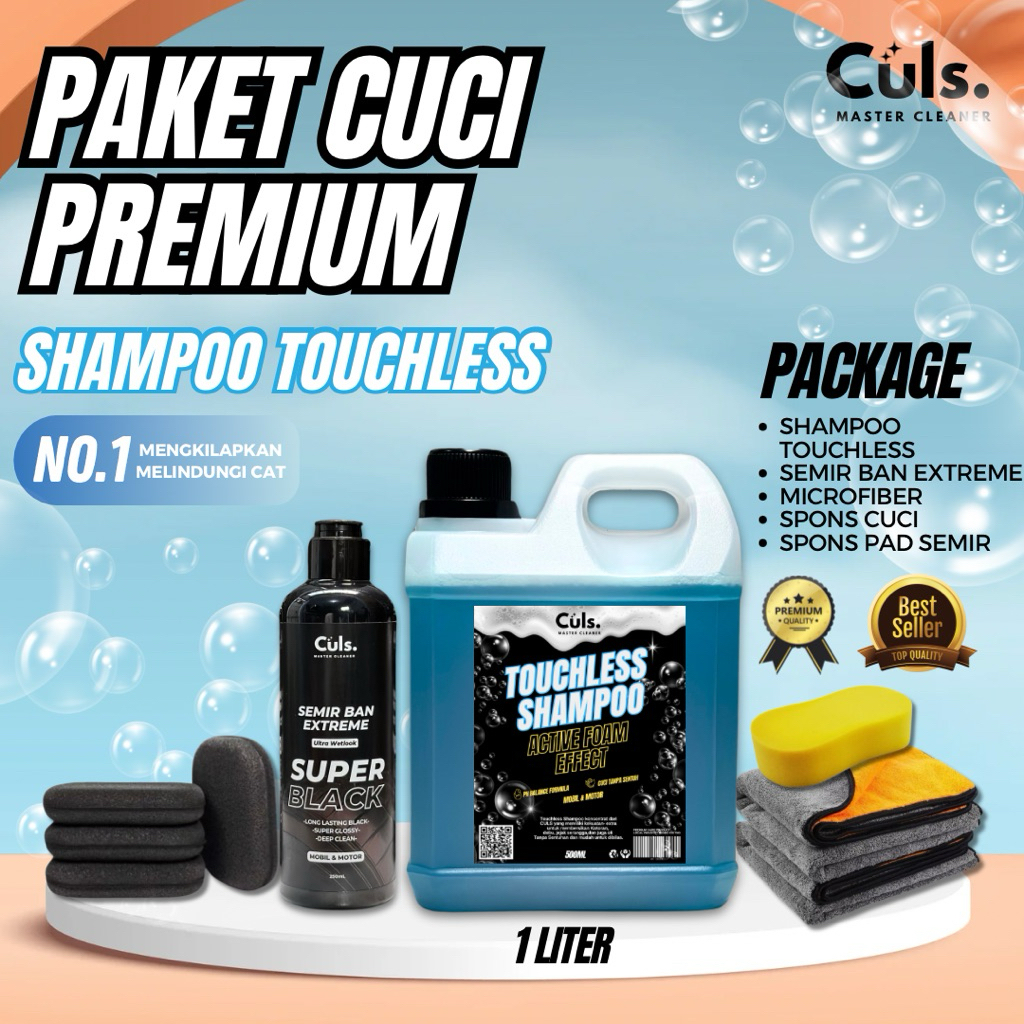 Jual Culs Paket Cuci Mobil PREMIUM Shampoo Touchless 1 Liter Dan Semir ...
