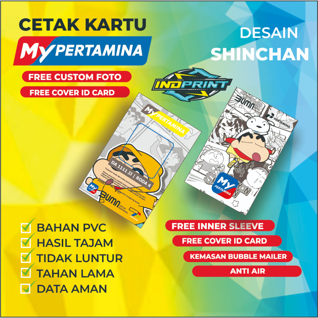 Jual Cetak Kartu My Pertamina Bahan PVC Premium, Barcode Pertamina Desain Shinchan | Shopee ...