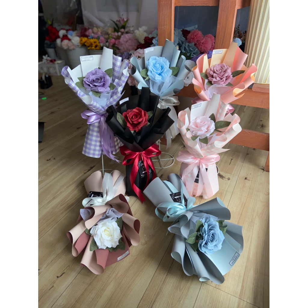 Jual Single Rose Flowers Artificial bouquet / Buket Bunga Mawar ...