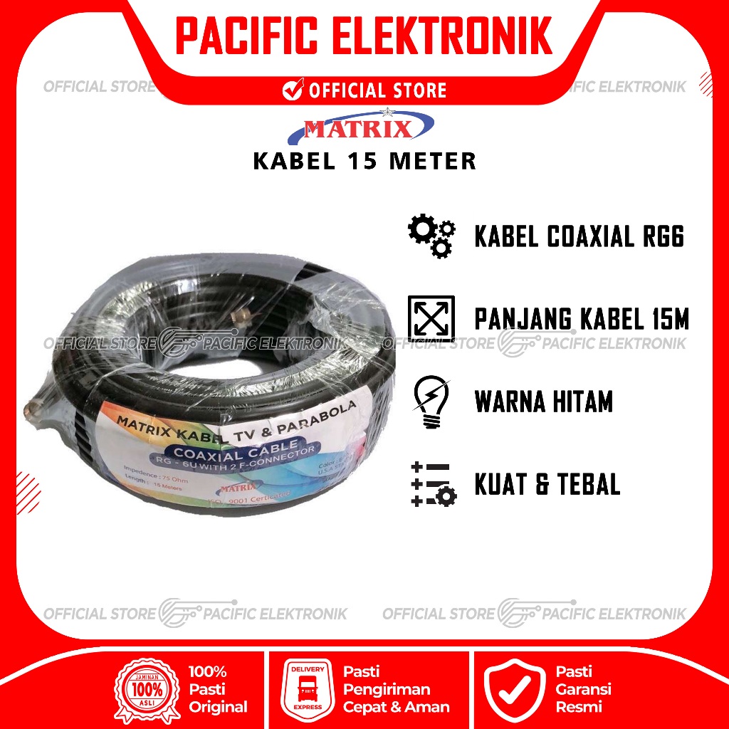 Jual Matrix Kabel TV dan Parabola RG6 15meter | Shopee Indonesia