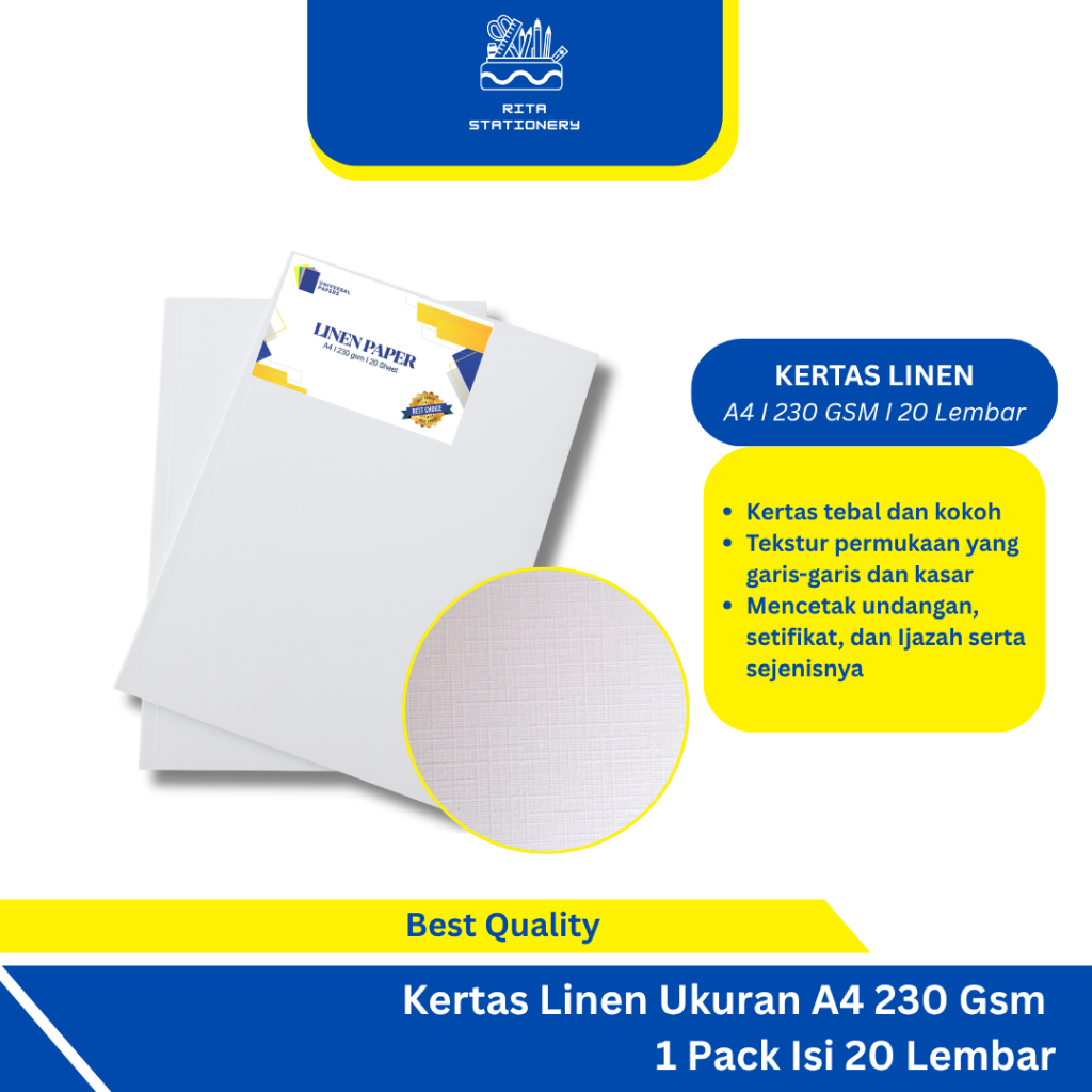 Jual Kertas Linen A4 Tebal 230 Gsm - 1 pack 20 lembar | Shopee Indonesia
