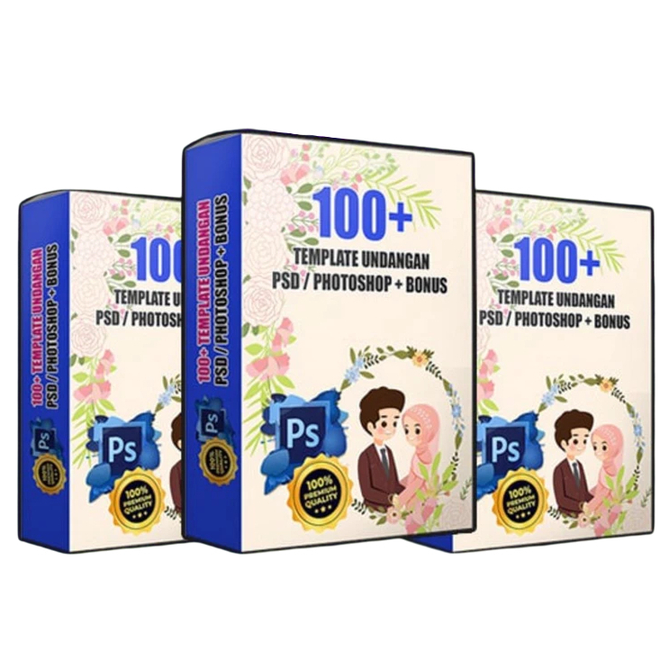 Jual 100+ Template Desain PSD Undangan Pernikahan Format Photoshop ...